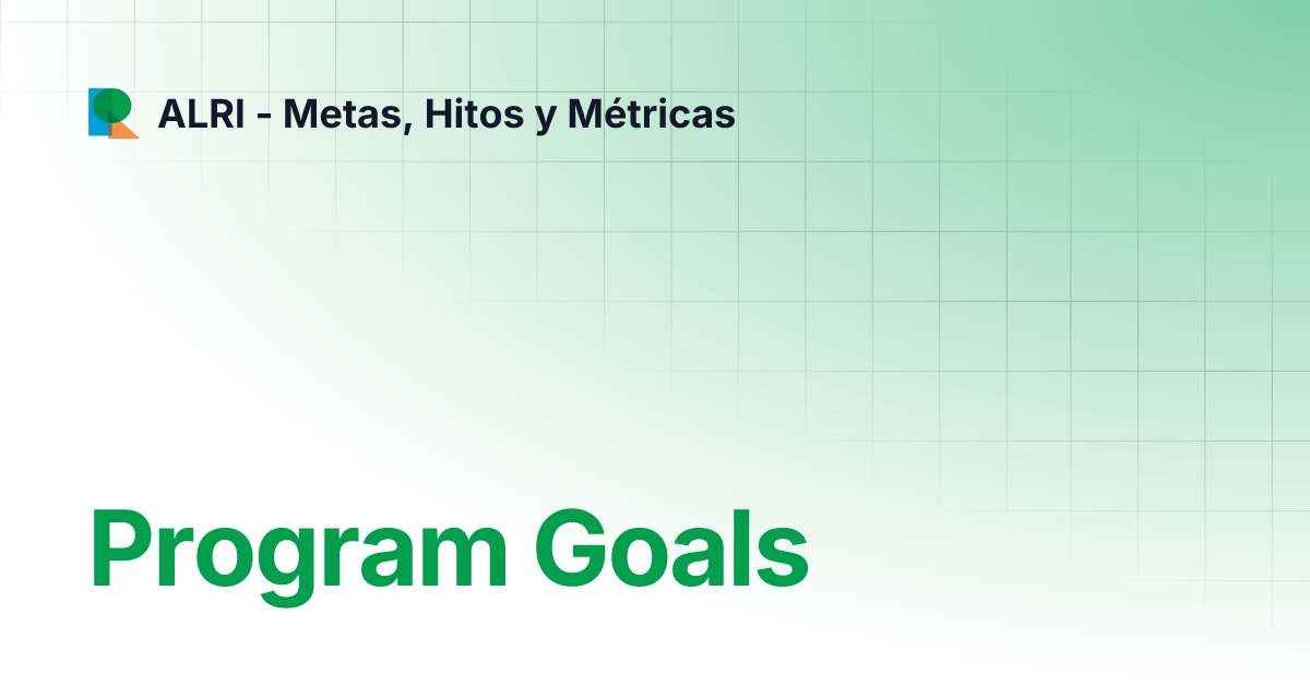 Program Goals | ALRI - Metas, Hitos y Métricas